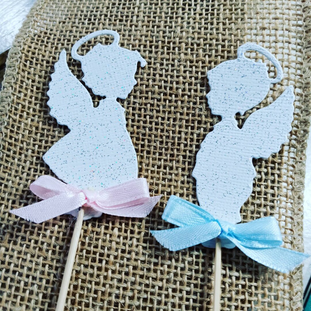 Baptism Cupcake Toppers: Angel Christening Party Decorations (12 CT) - Etsy