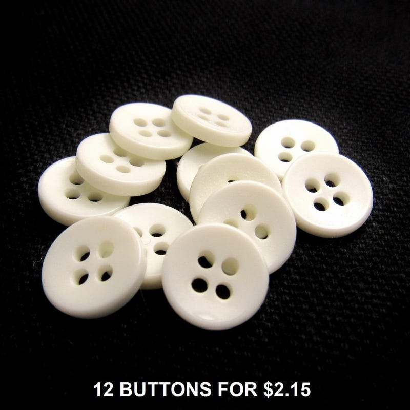 White Buttons - Etsy