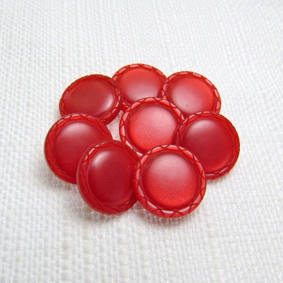 Bold Berry Red: 1/2 913mm Red Glow Buttons Set of 8 - Etsy