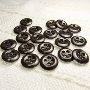 Espresso Gloss: 9/16" (14mm) Dark Brown Buttons • Set of 20 New ...