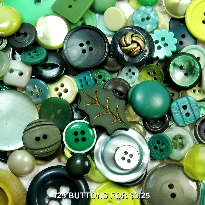 Green Buttons - Etsy