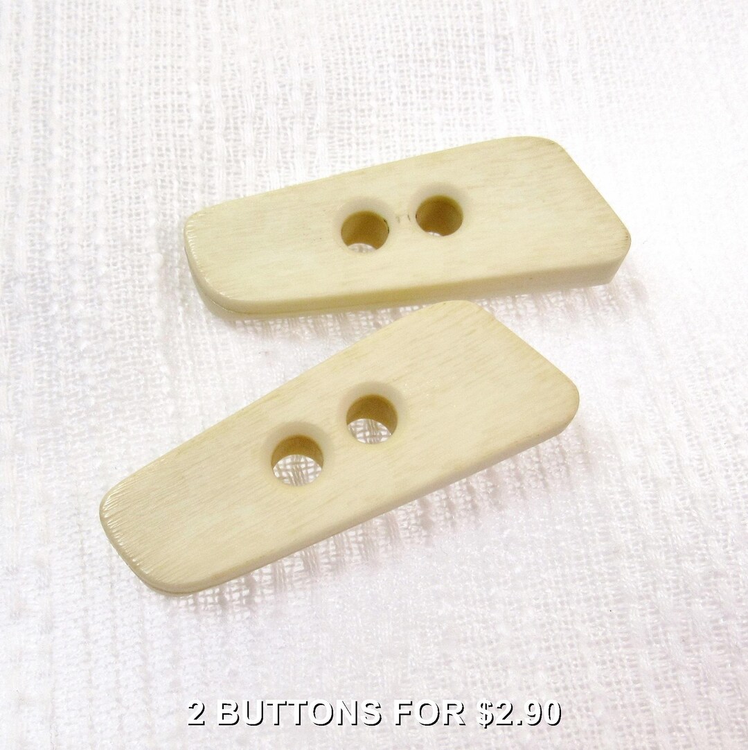 Bone-look Toggles: Large 2" Long X 3/4" Wide Asymmetrical Toggle ...