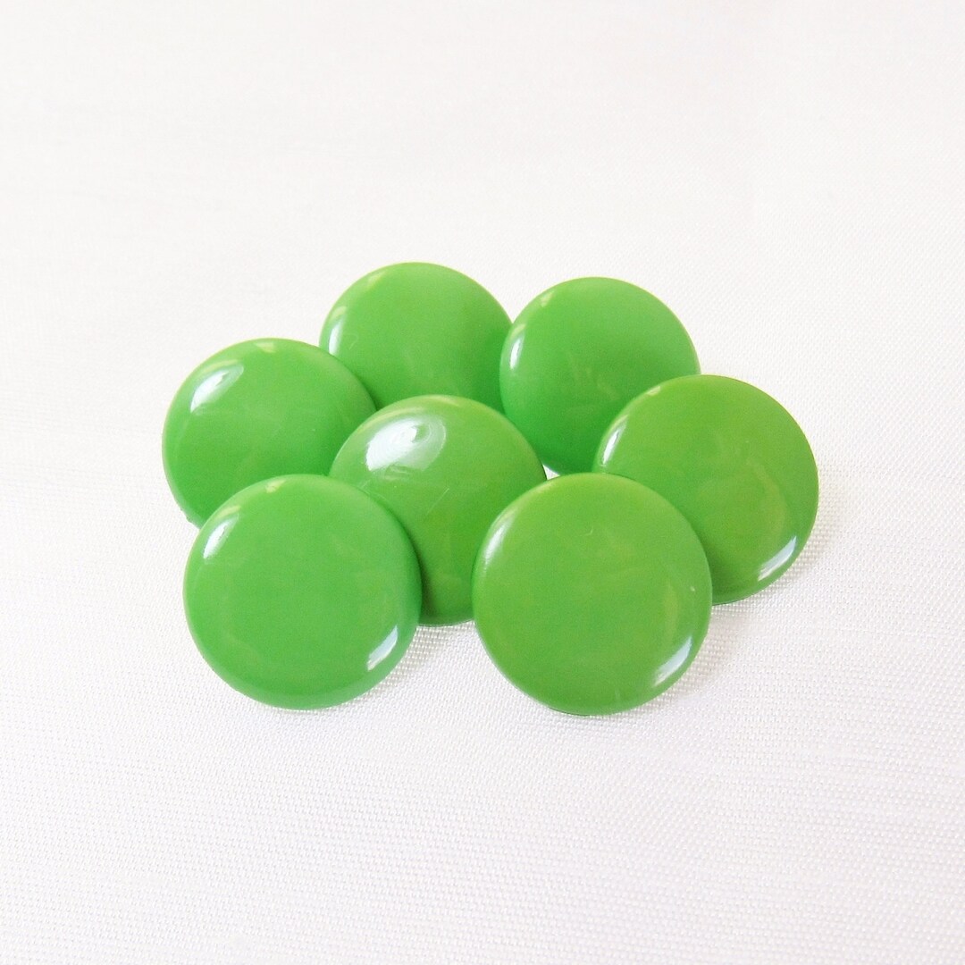 Green Apple Dots: 9/16 14mm Glossy Buttons Set of 7 New Old Stock ...