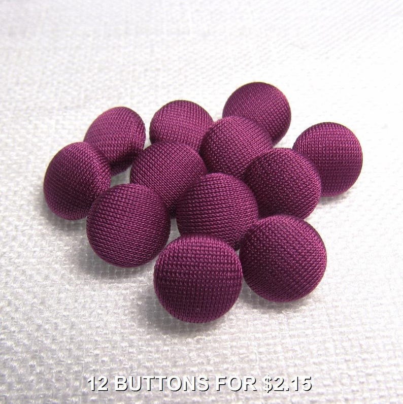 Very Bold Magenta: 3/8" (10mm) Fabric-covered Pad Shank Buttons • Set ...