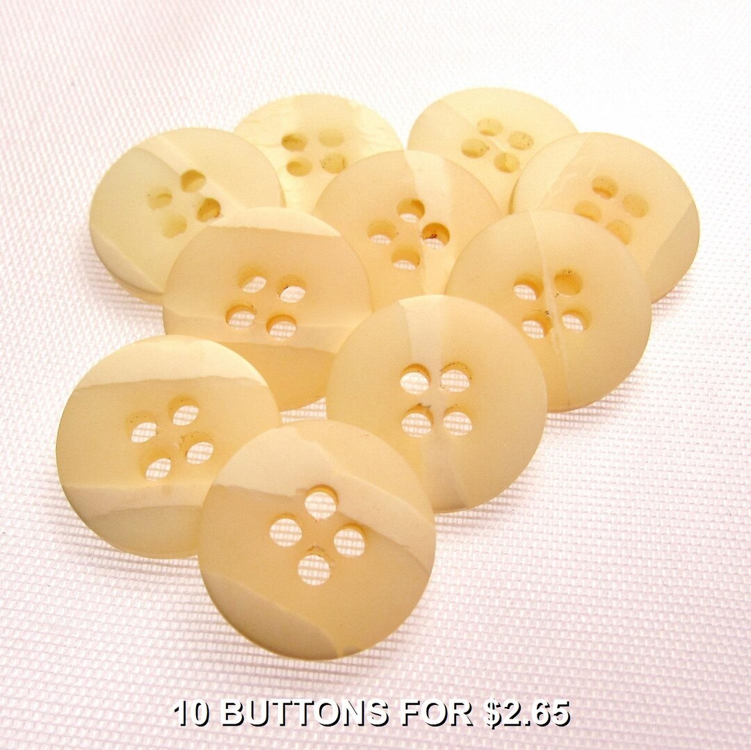 Variegated Peach: 9/16" (14mm) Marble-striped Pale Peach Buttons • Set ...