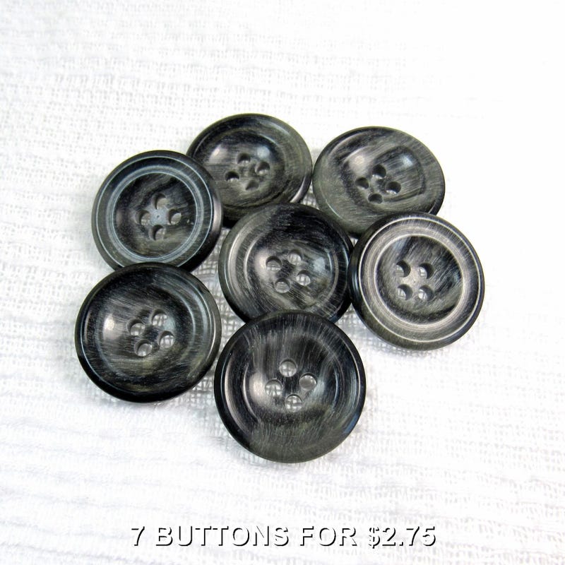 Vintage Grey Horn Buttons - Etsy