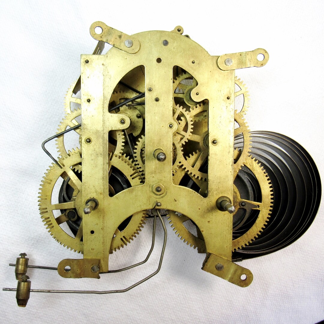 Brass Clock Movement: Vintage Clockworks Free Shipping - Etsy