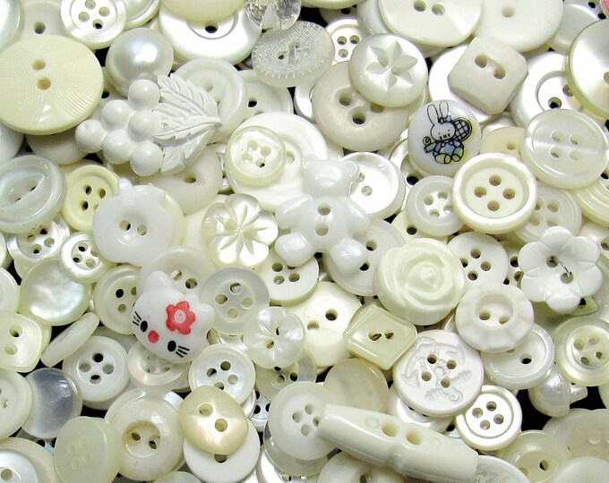 The White/off-white Button Assortment: A Variety Mix of 250 Vintage to ...
