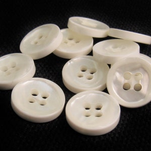 Pearlized Off-white: 1/2 13mm Lustrous Buttons Set of 11 New / Unused ...