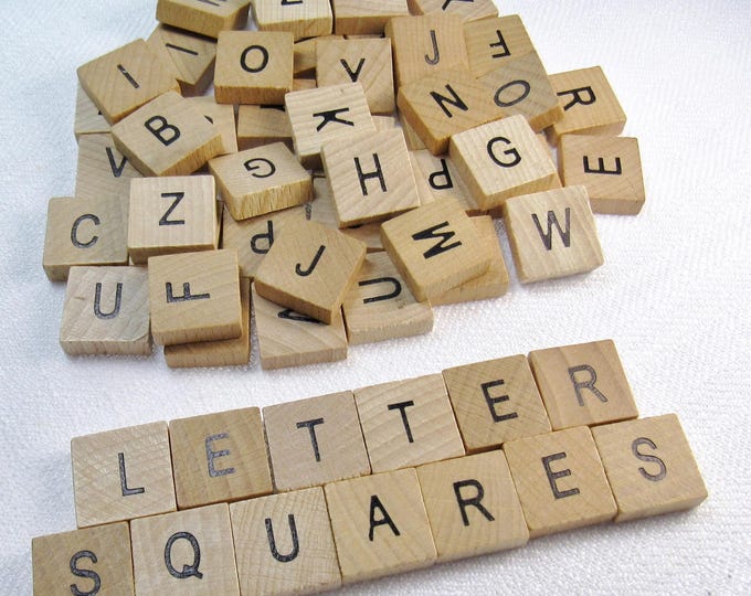 Wooden Letter Squares: 13/16" (21mm) Individually Lettered Blocks • Set ...
