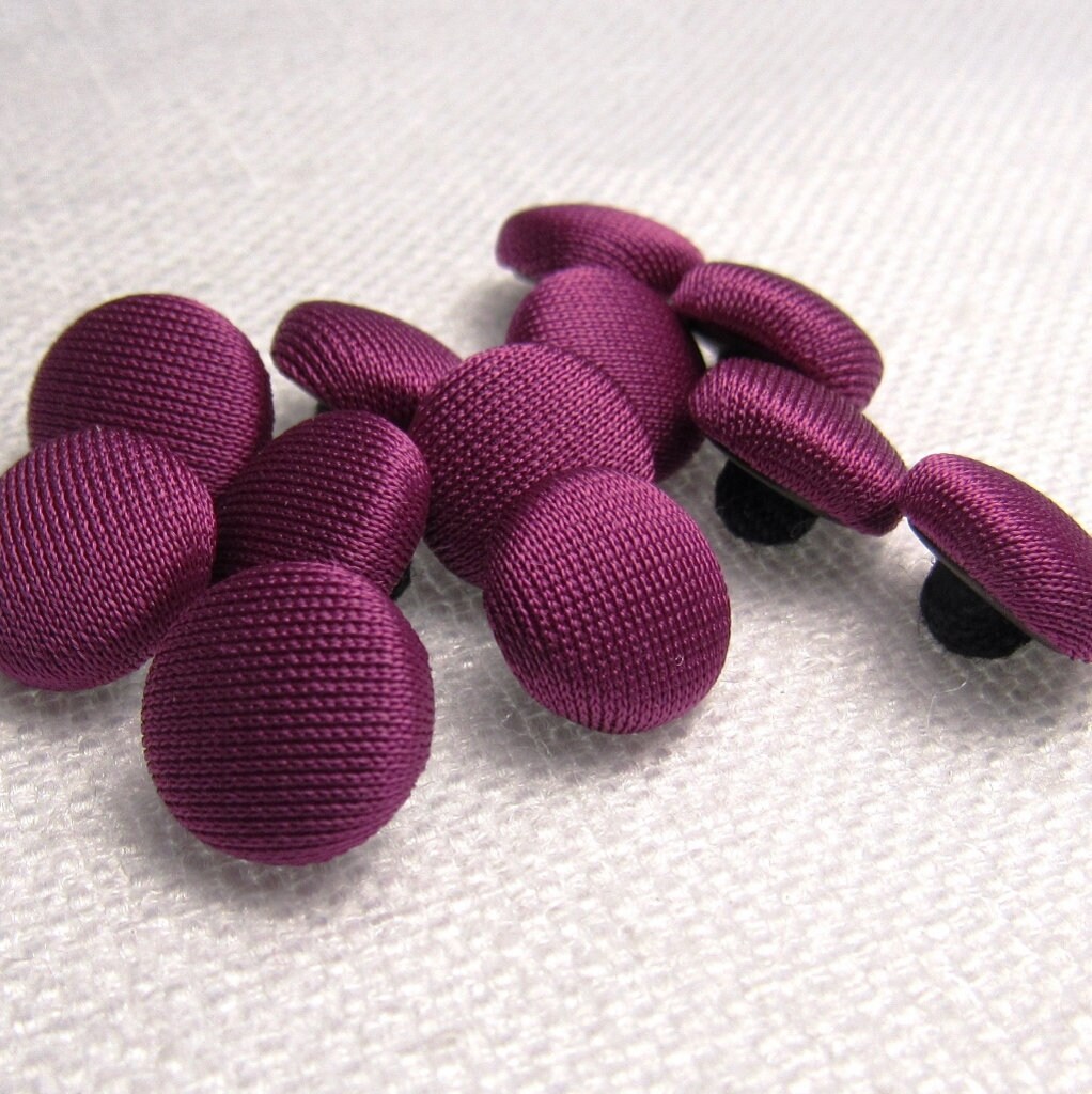 Very Bold Magenta: 3/8" (10mm) Fabric-covered Pad Shank Buttons • Set ...