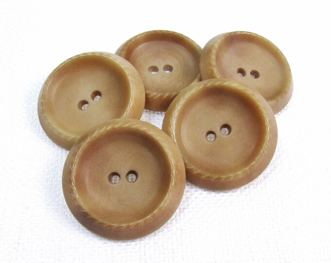 Desert Tan: 1" (25mm) Slightly Variegated Tan Buttons • Set of 5 ...