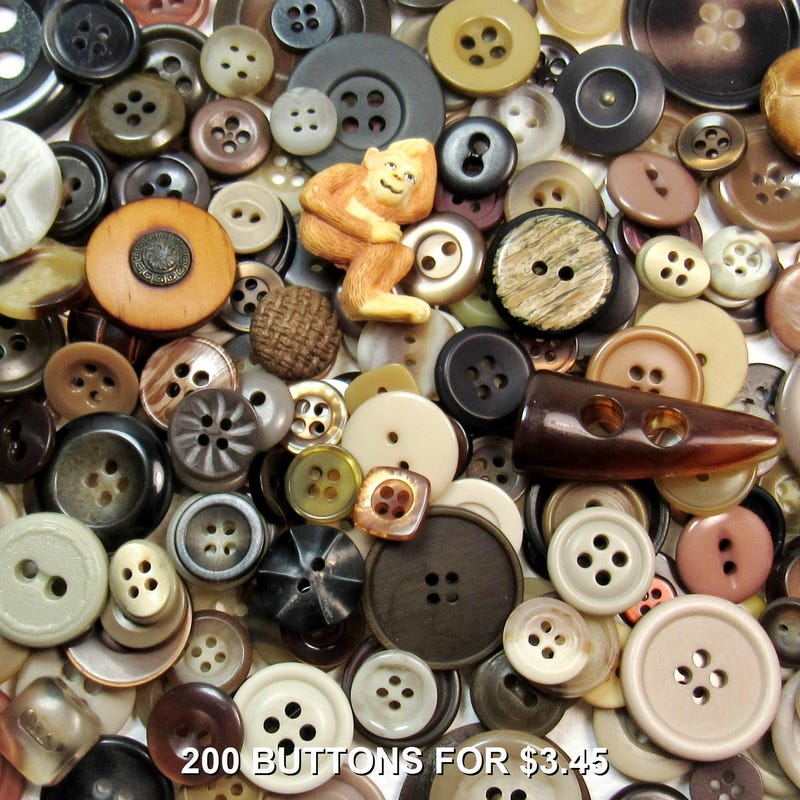 Taupe Buttons - Etsy