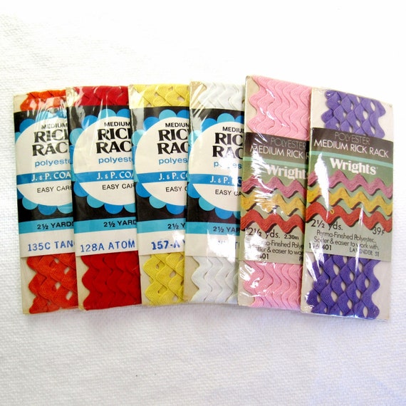 Rick Rack Assortment: 6 Colors of Medium Size Polyester Rick - Etsy