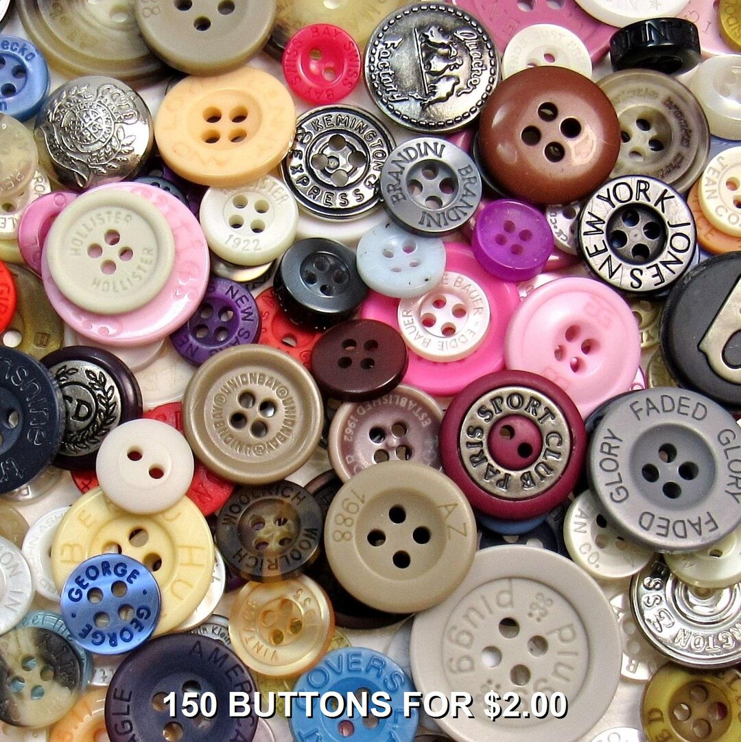 Buttons With Names: A Variety Mix of 150 Vintage to Contemporary Marked ...