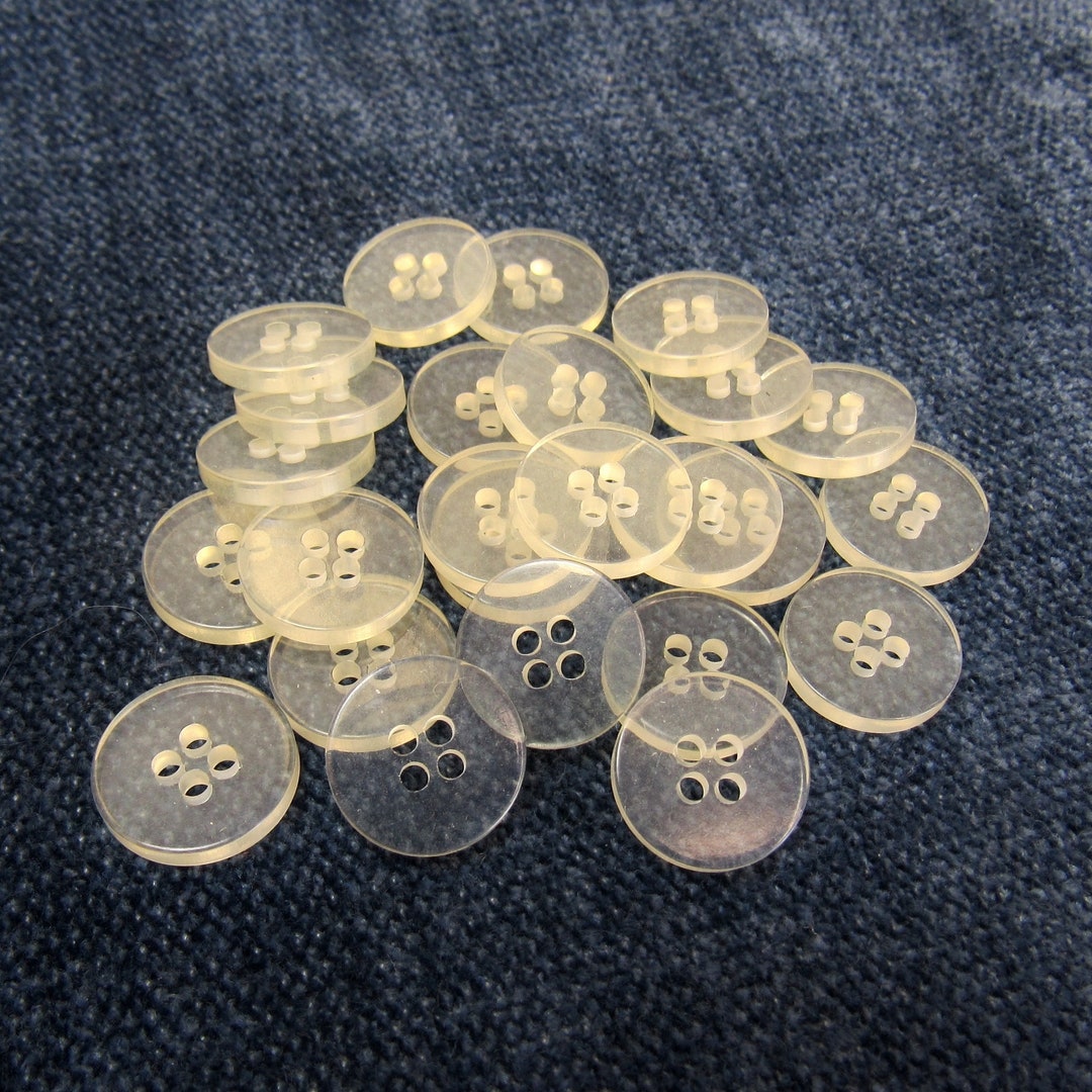 Button Backs: 9/16 14mm Clear Off-white Buttons Set of 25 New / Unused ...