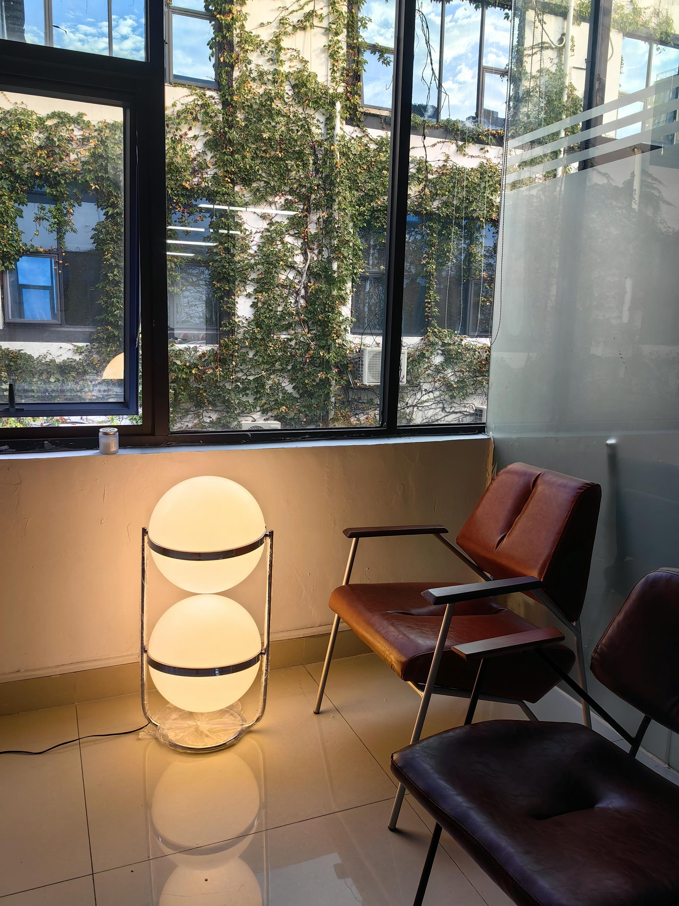 Modern Globe Floor Lamp: Acrylic, Stainless Steel, Adjustable Light - Etsy