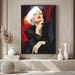 Red Abstract Woman Portrait Painting White Hair Painting Abstract ...