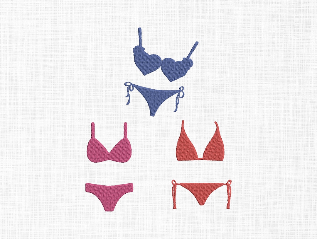 Bikini Embroidery Design Set, Beach Embroidery, Clothe Embroidery ...
