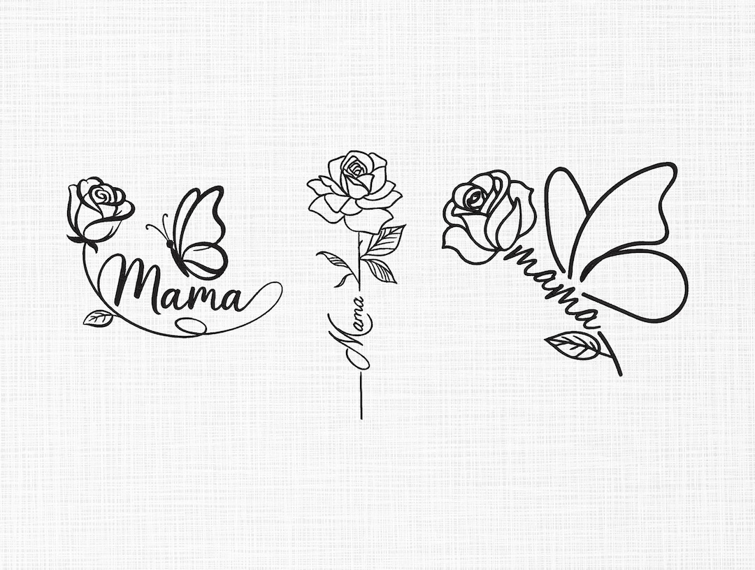 Mama Rose Butterfly Embroidery Design: Floral Mother's Day Pattern - Etsy