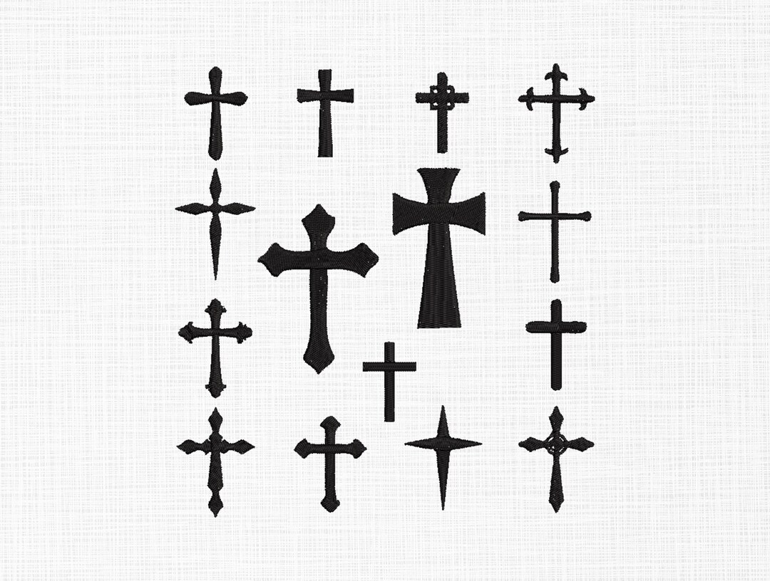 Mini Cross Embroidery Design Bundle: Christian Religious Set (digital ...
