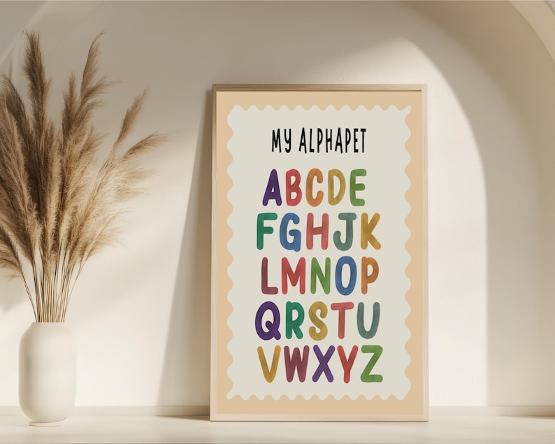 Alphabet and Numbers Posters, Pastel Classroom Decor Set, ABC and 1-10 ...