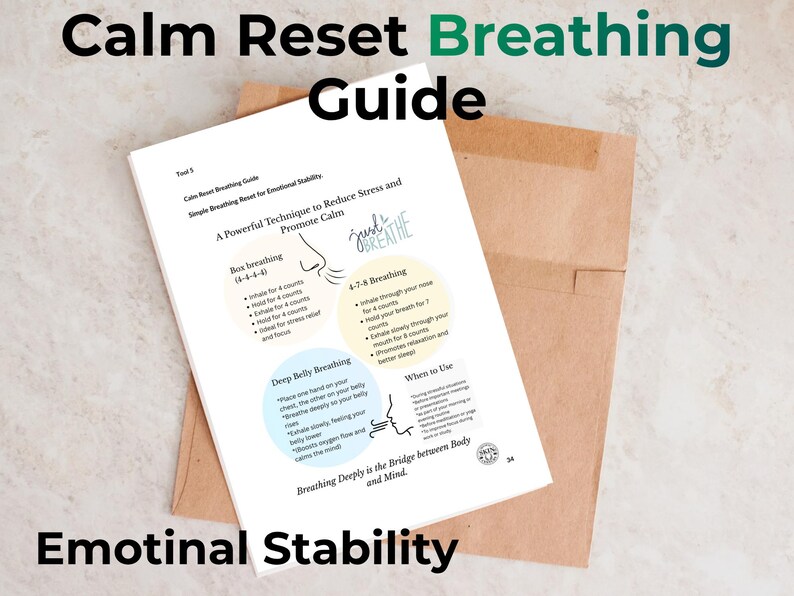 Breathing Exercise Poster Printable PDF | Calm Down Tool | Anxiety ...