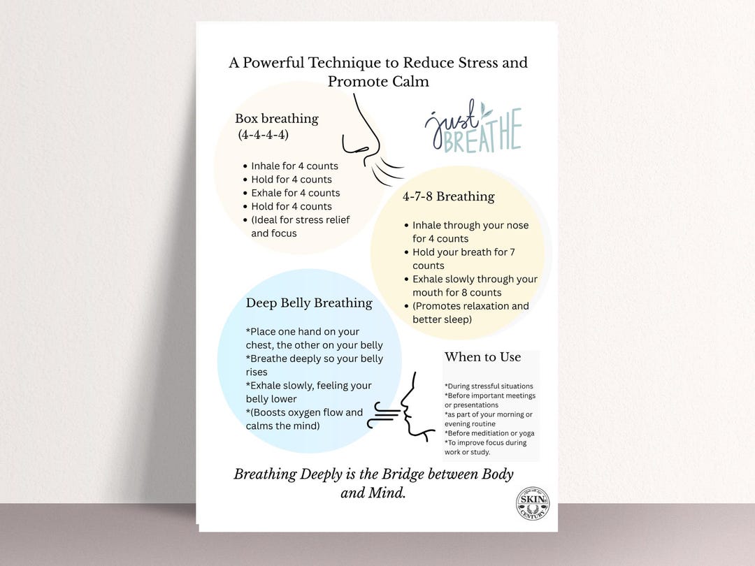 Breathing Exercise Poster Printable PDF | Calm Down Tool | Anxiety ...