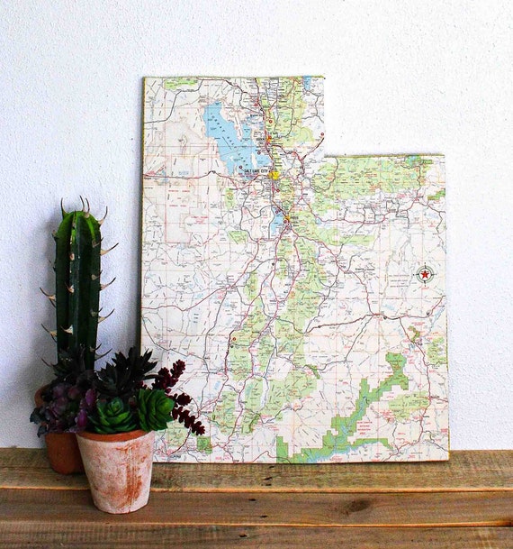 UTAH State Map Wall Decor Utah Wall Decor Western Decor | Etsy