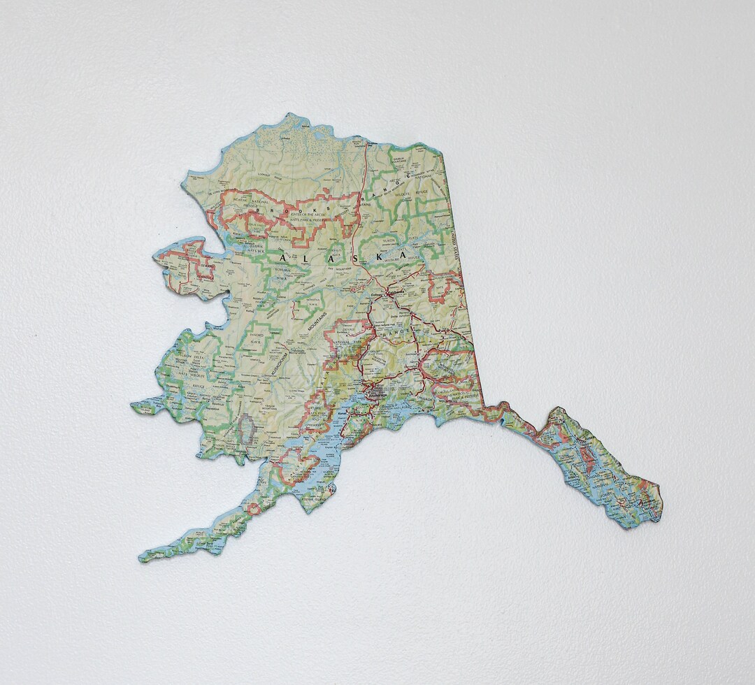 ALASKA State Map Wall Decor | Alaska | Wall Decor | Vintage Maps ...