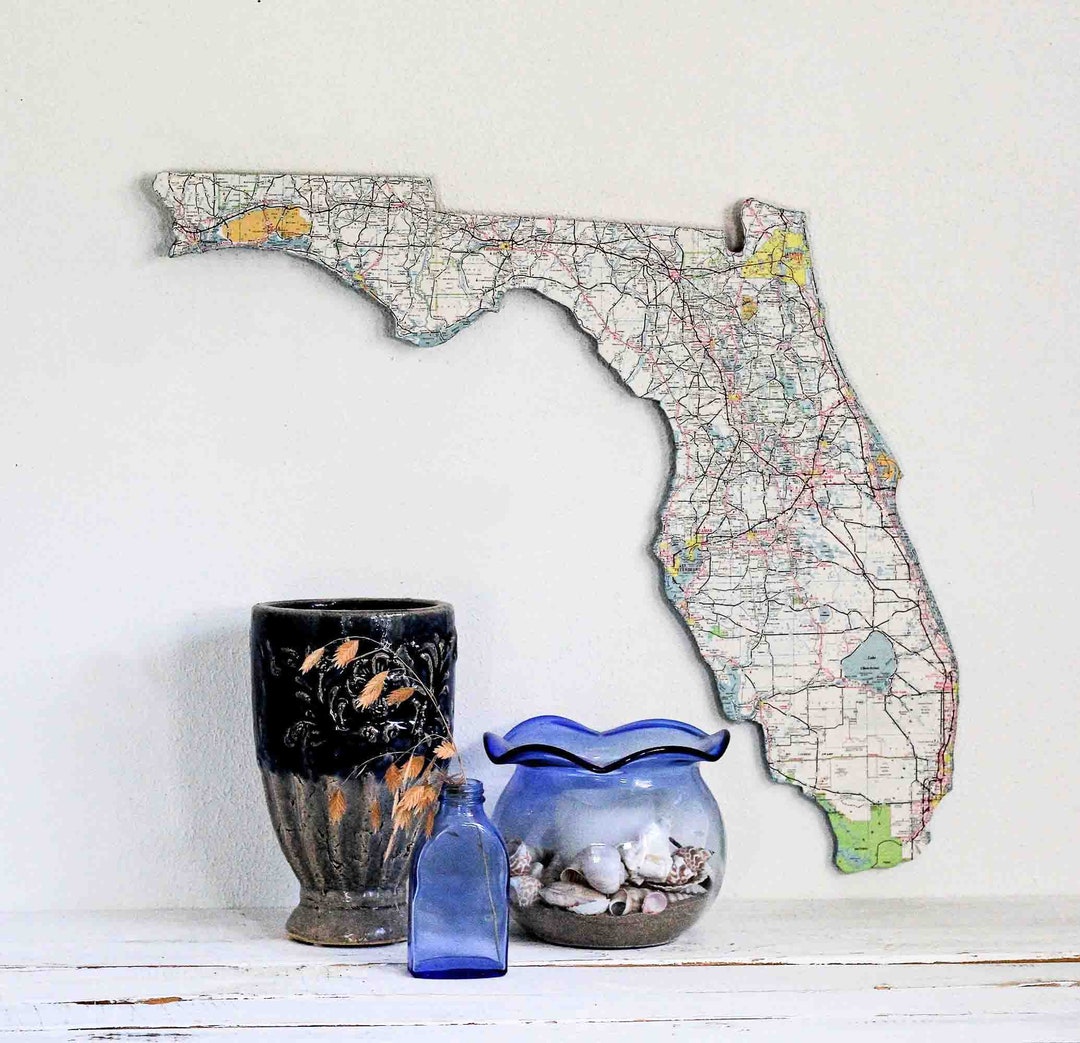 FLORIDA State Map Wall Decor Vintage Florida Map Perfect Gift for Any ...