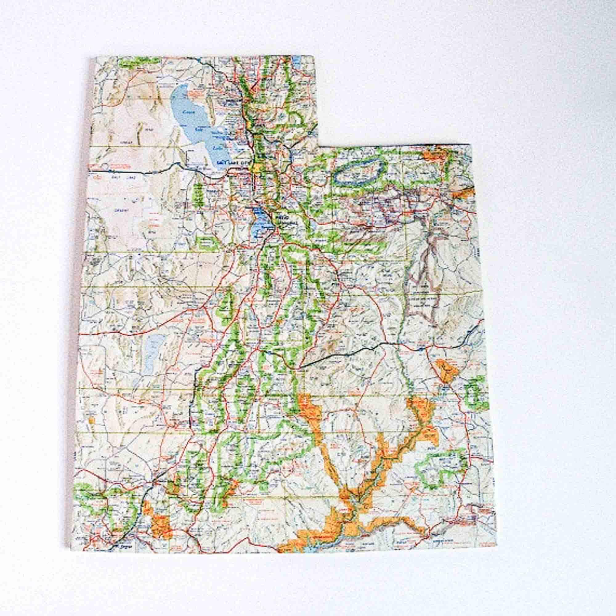 UTAH State Map Wall Decor Vintage Map Wall Art Utah State | Etsy