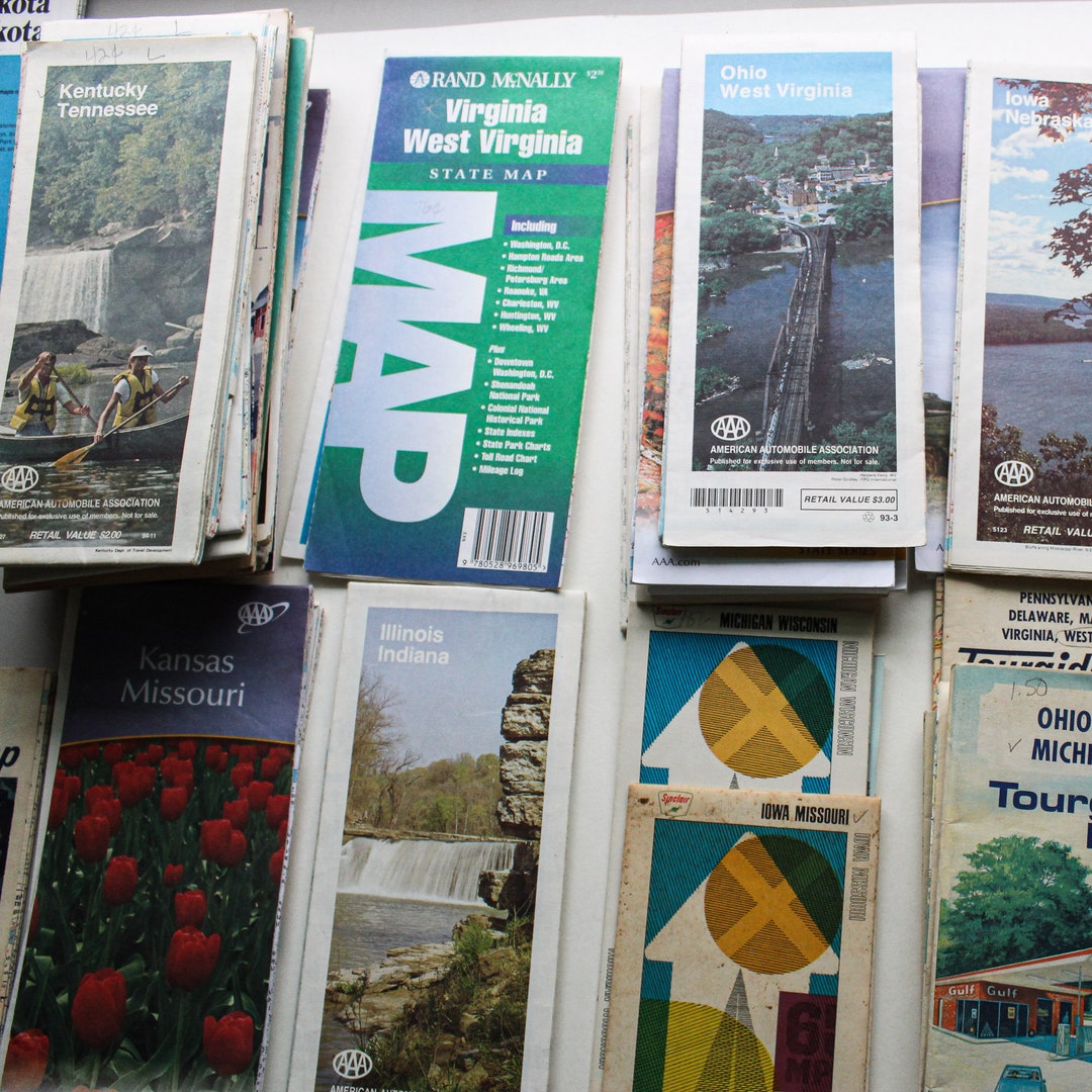 COMBO Maps Maps With Multiple States Multi State Maps Highway Maps Road ...