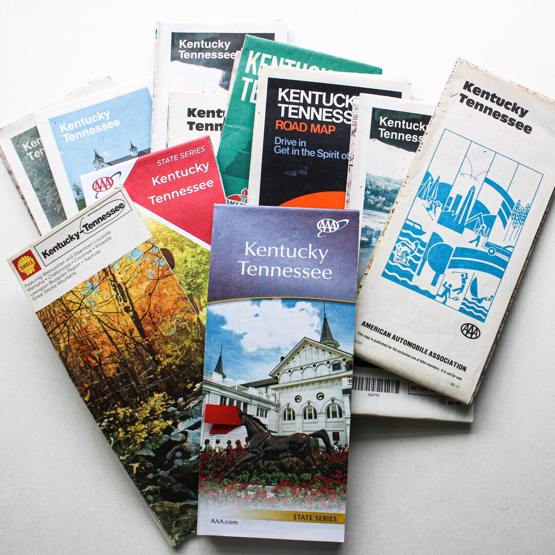 COMBO Kentucky/tennessee Map | Multi State Map | Kentucky Map ...
