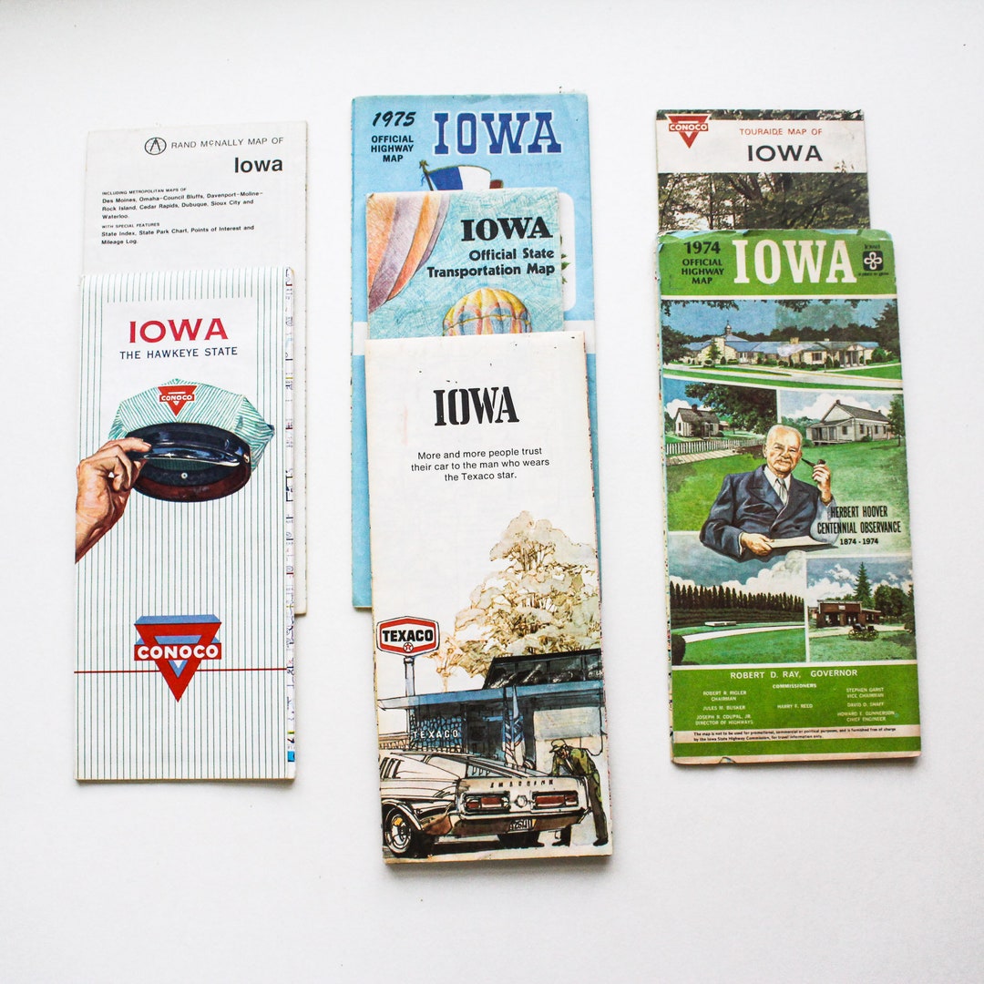IOWA State Map Road Map Iowa State Map Maps Vintage Maps Travel Maps ...