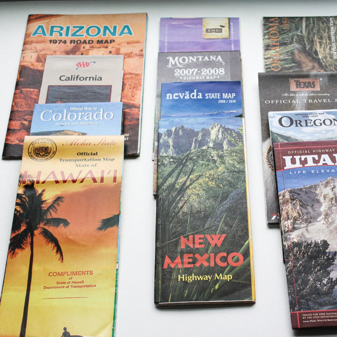 Lot of 5 Vintage Road Maps | Road Maps | Vintage | Travel - Etsy