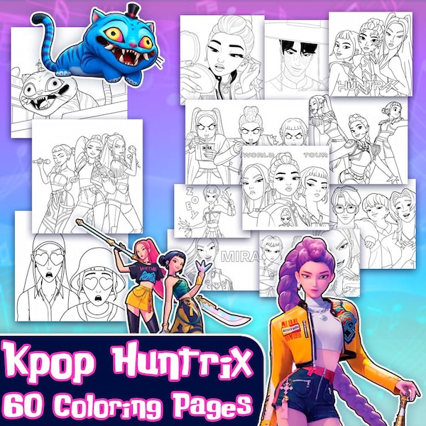 Coloring Pages Huntrix - Etsy