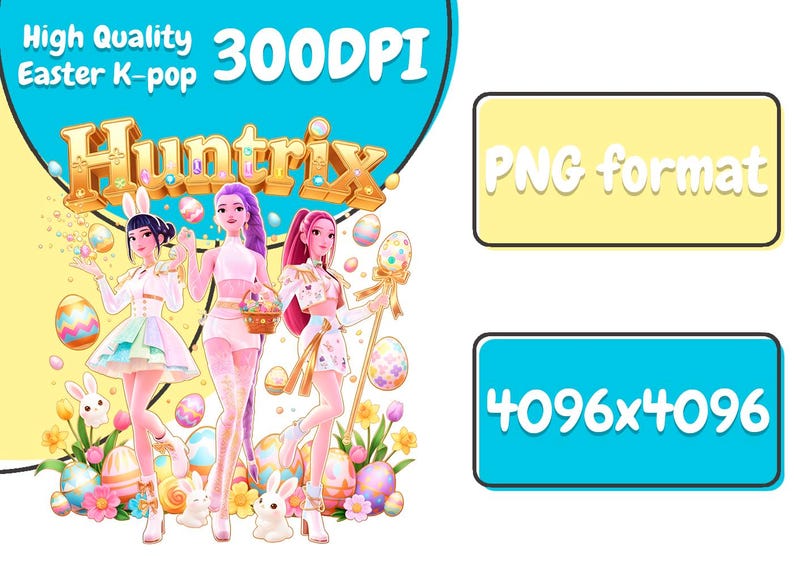 Easter K-pop Girls PNG, Anime Demon Hunters (instant Download) - Etsy