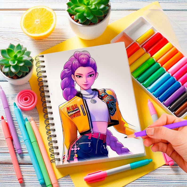 60 Printable Kpop Demon Hunters Coloring Pages, Huntrix Coloring Book ...