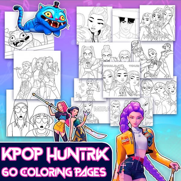 Huntrix Coloring Pages - Etsy