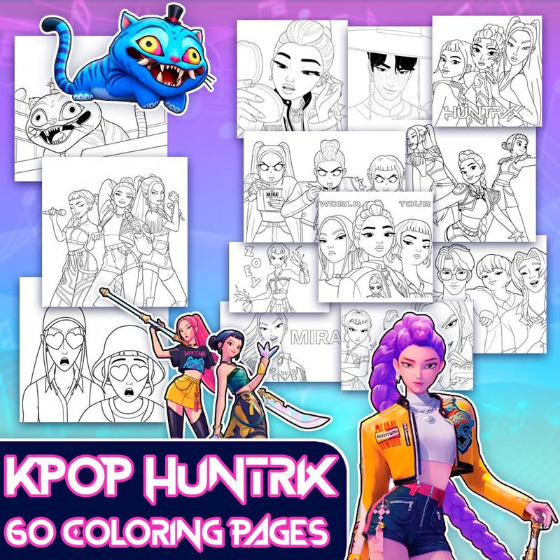 Huntrix Colour In - Etsy UK