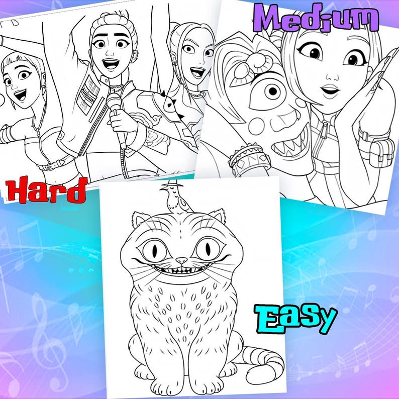 60 Printable Kpop Demon Hunters Coloring Pages, Huntrix Coloring Book ...