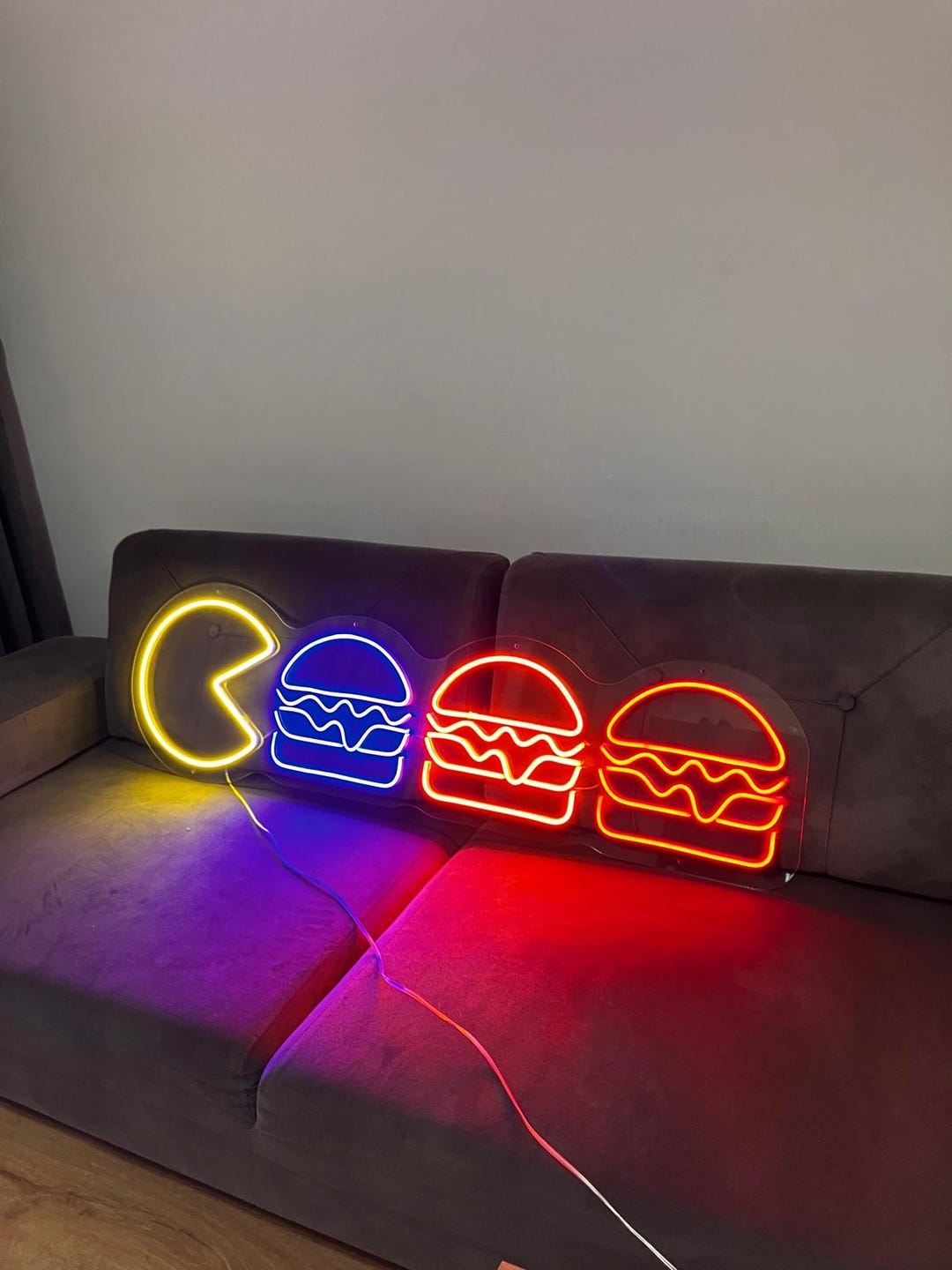 Hamburger Neon Sign, Restaurant Kitchen Dining Room, Pizza Hot Dog ...