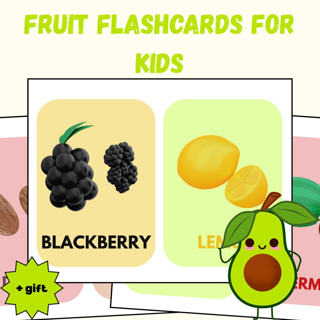 Fruit Flashcards for Kids | Printable Fruit Cards | Preschool Food ...