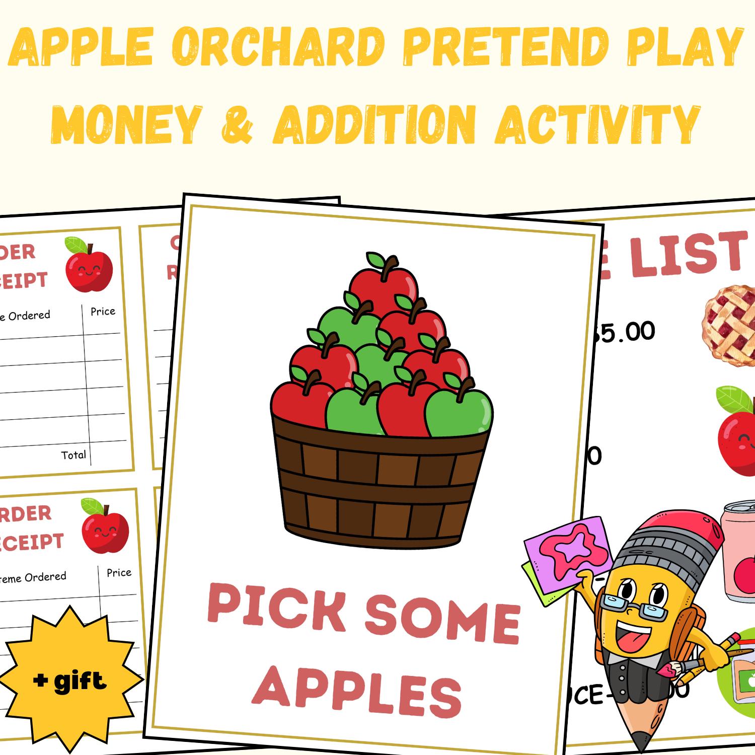 Apple Orchard Pretend Play Printable | Kids Money Activity | Addition ...