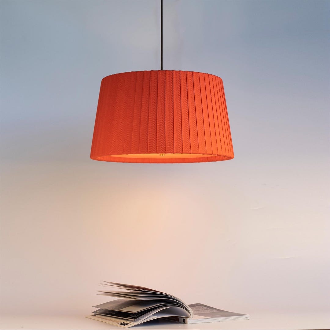 Cotton Fabric Pendant Lamp, Mid Century Modern, Handmade - Etsy