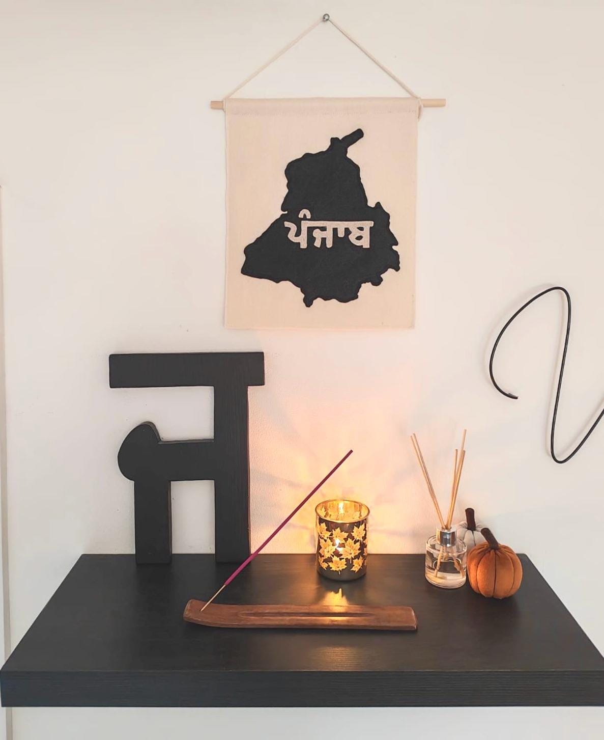 Punjab Map Banner | Sikh Wall Art | Home Decor | Punjabi Wall Art ...