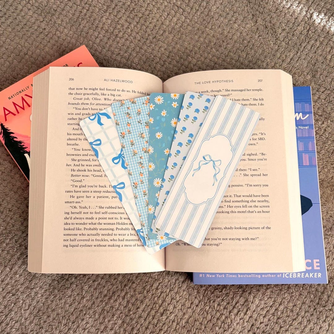 Blue Valentine’s Day Bookmarks- Laminated - Etsy