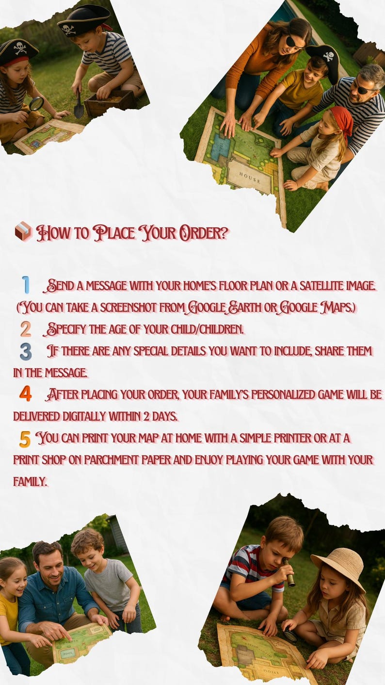 Personalized Pirate Treasure Hunt Map - Family Activity (digital ...