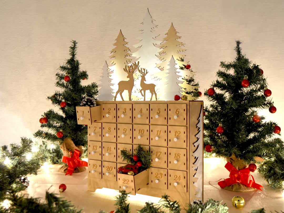 Woodland Deer Advent Calendar – Digital Laser Cut Files (SVG + DXF ...